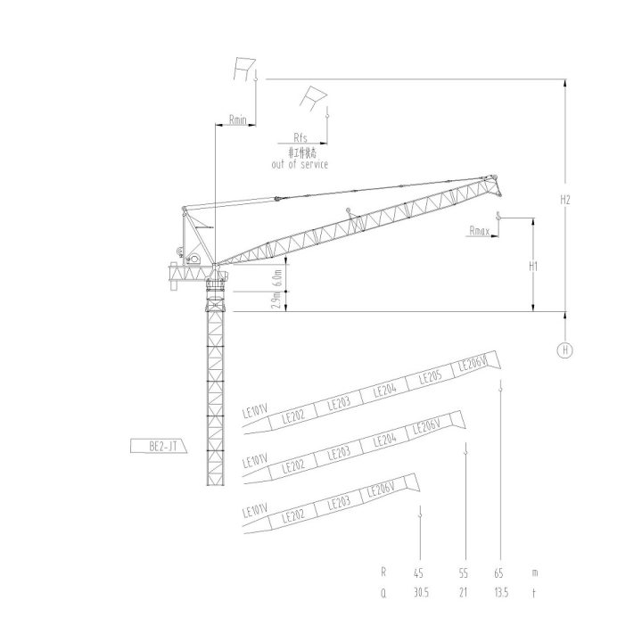 JLD1700 Luffing Jib Tower Crane - Jinli Heavy Industry
